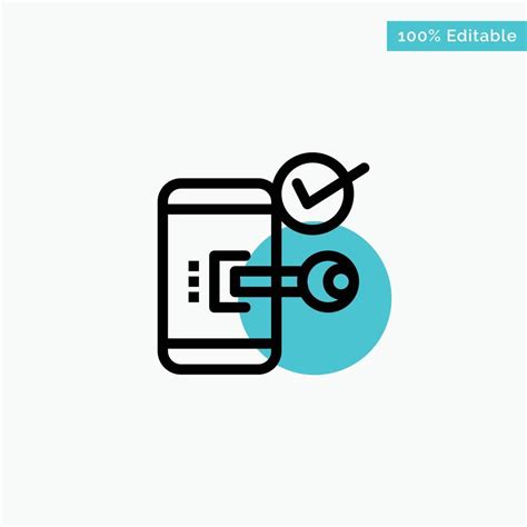 Key Lock Mobile Open Phone Security Turquoise Highlight Circle Point Vector Icon 13044704 Vector