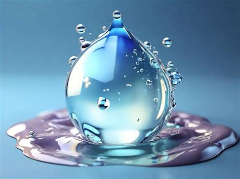 A Blue Water Water Drop On Skin Cell Skin Repair Moisturizer Water With