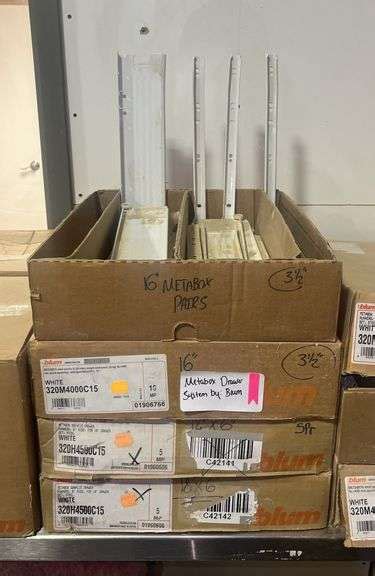 Blum Metabox Drawer Slide Systems 16 And 18 X 6 Contents Of 4 Boxes Mayo Auction And Realty