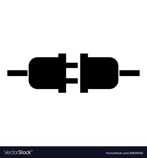 Socket And Plug Icon Black Color Flat Style Vector Image