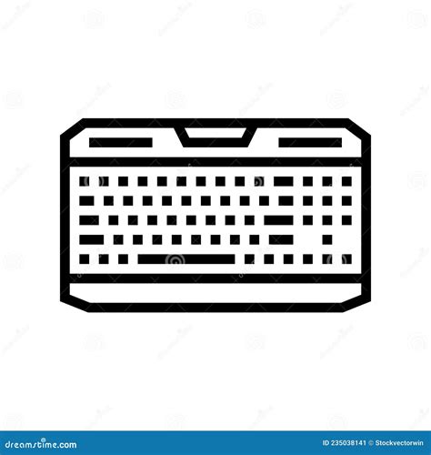 Keyboard Line And Glyph Icon Computer Keypad Vector Illustration Isolated On White Pc Key