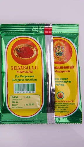 Selva Balaji Maroon Kumkum Packaging Size Packet At Rs 25pack In Chennai