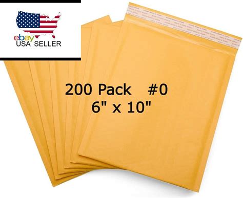 200 0 6x10 Kraft Paper Bubble Padded Envelopes Mailers Shipping Boxes Usa
