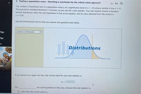 Solved 2 Testing A Population Mean Reaching A Conclusion