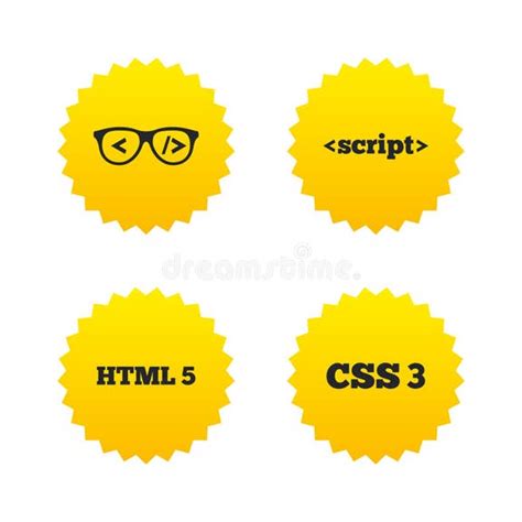 Programmer Coder Glasses Html Markup Language Stock Vector Illustration Of Style Programmer
