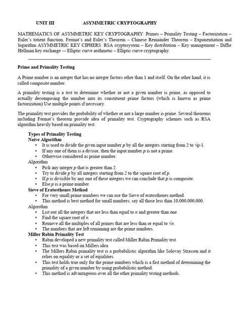 Ccs Unit Iii Notes Pdf Prime Number Factorization