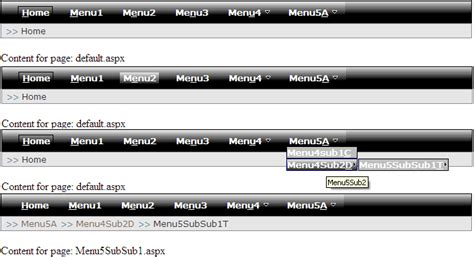 Asp Net Horizontal Menu Control