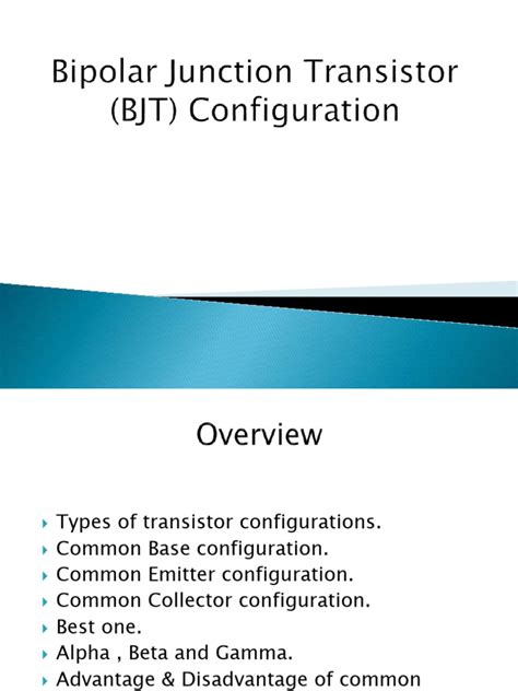 Bjt Configuration Pdf Bipolar Junction Transistor Information And Communications Technology
