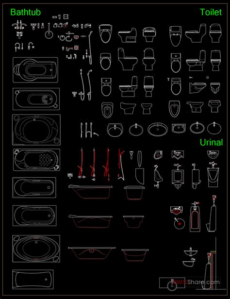32 Sanitary Ware Set Free Autocad Drawing Download Artofit