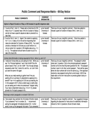 Public Comment Template Doc Template PdfFiller