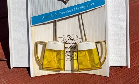 Rare 1950s Falstaff Beer Toasting Mugs Motion Sign Bar Pub Non Lit