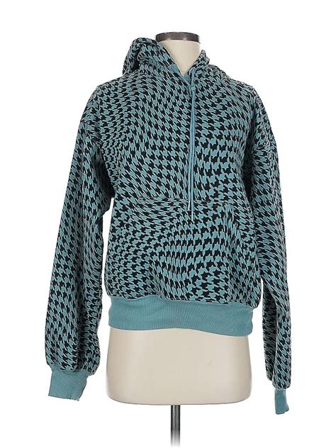 Fabletics Houndstooth Teal Pullover Sweater Size S 56 Off Thredup