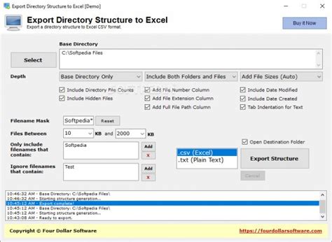 Export Directory Structure To Excel Download Softpedia