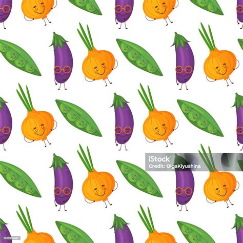 매끄러운 행복 야채 음식 재미 일러스트 배경 패턴 벡터 벡터 일러스트레이션 0명에 대한 스톡 벡터 아트 및 기타 이미지 0명