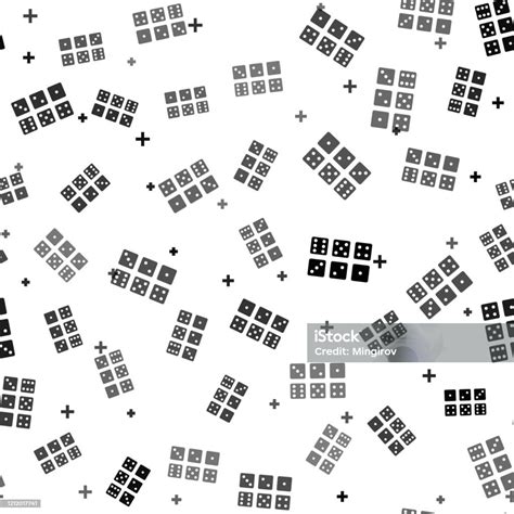 흰색 배경에 6 개의 주사위 아이콘 격리 원활한 패턴의 검은 세트 벡터 일러스트레이션 1에 대한 스톡 벡터 아트 및 기타 이미지