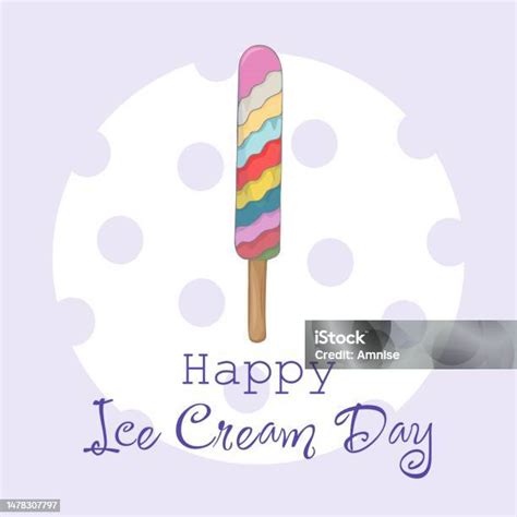 해피 내셔널 아이스크림 데이 카드 손으로 만든 과일 얼음의 벡터 그림입니다 아이스크림의 날과 다른 휴일에 대 한 벡터 그림 7월에 대한 스톡 벡터 아트 및 기타 이미지