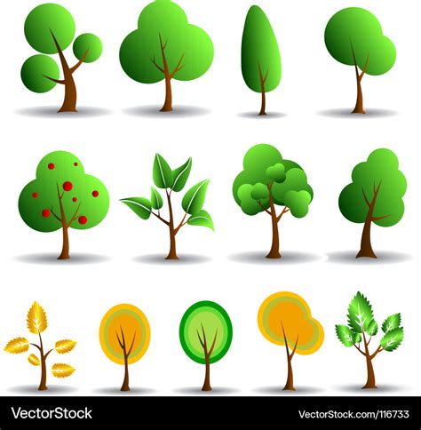 Tree Symbols Royalty Free Vector Image Vectorstock