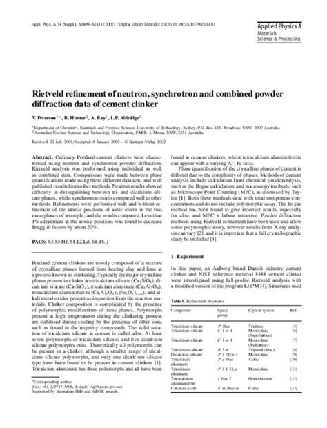 Pdf Rietveld Refinement Of Neutron Synchrotron And Combined Powder