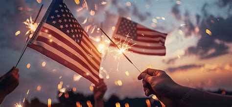 Fourth Of July Fireworks Celebration With Sparklers Background Fourth