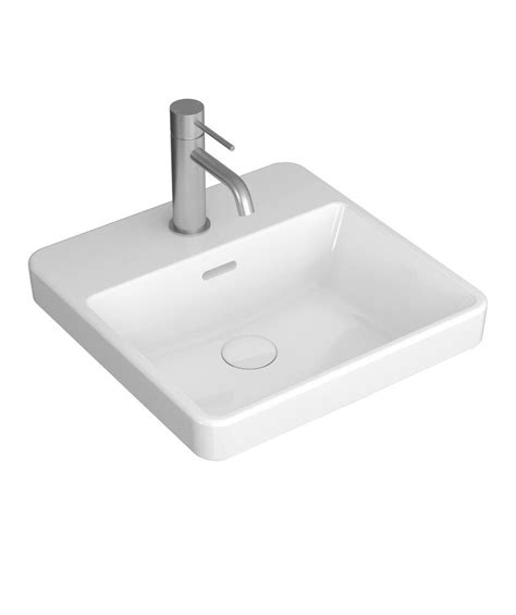 Kyra 400 Basin Inset Above Counter 1th O F White Gloss Mccanns Plumbing