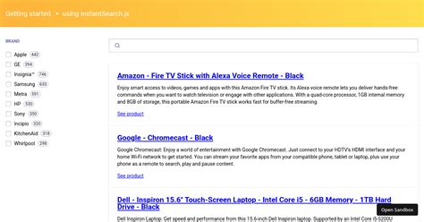 Example Instantsearch Getting Started Codesandbox