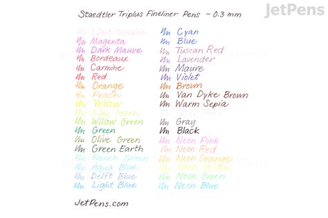 Staedtler Triplus Fineliner Pen 0 3 Mm Nature Colors 6 Color Set