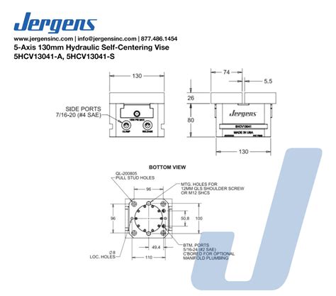 130mm Hydraulic Self Centering Vise Jergens Workholding Jergens Inc