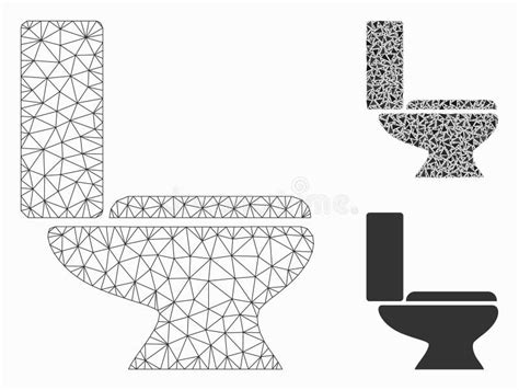 Toilet Bowl Vector Mesh Carcass Model And Triangle Mosaic Icon Stock Vector Illustration Of