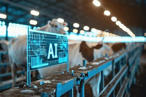 Premium Photo A Hightech Cow Farm Managed By Artificial Intelligence Dashboard With Phrase Ai
