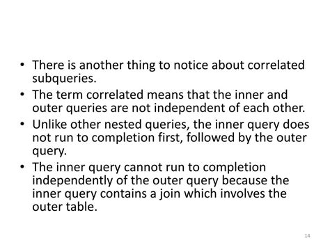 Ppt Sql Unit 9 Correlated Subqueries Powerpoint Presentation Free Download Id2644977
