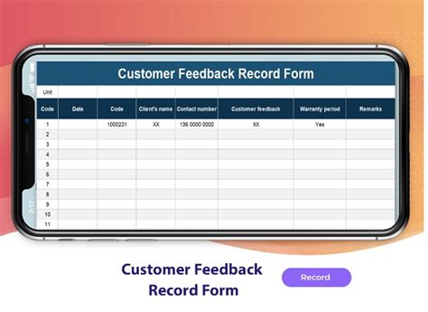 Feedback Template Excel