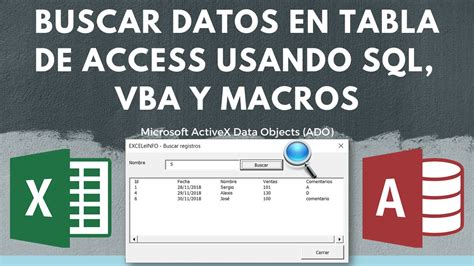 Buscar Registros En Tabla De Access Desde Excel Usando Sql Query Vba Y Ado Exceleinfo