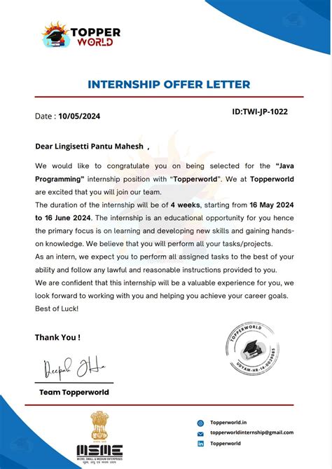 Mahesh L On Linkedin Topperworld Topperworldinternship Excited