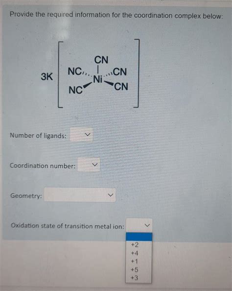 Solved Provide The Required Information For The Coordination
