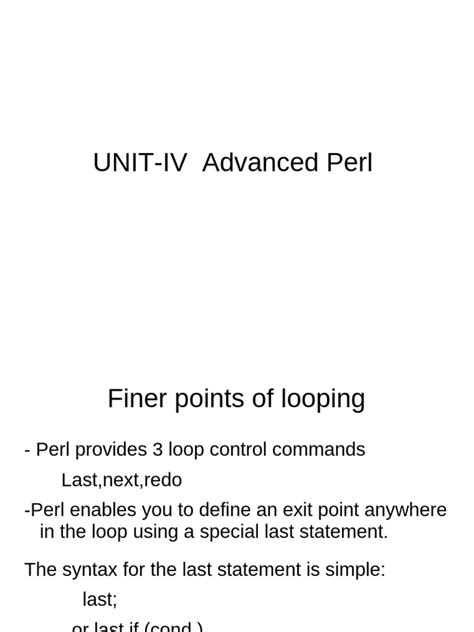 Unit Iv Perl Pdf