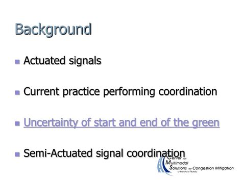 Ppt Robust Synchronization Of Actuated Signals On Arterials Powerpoint Presentation Id 6695432