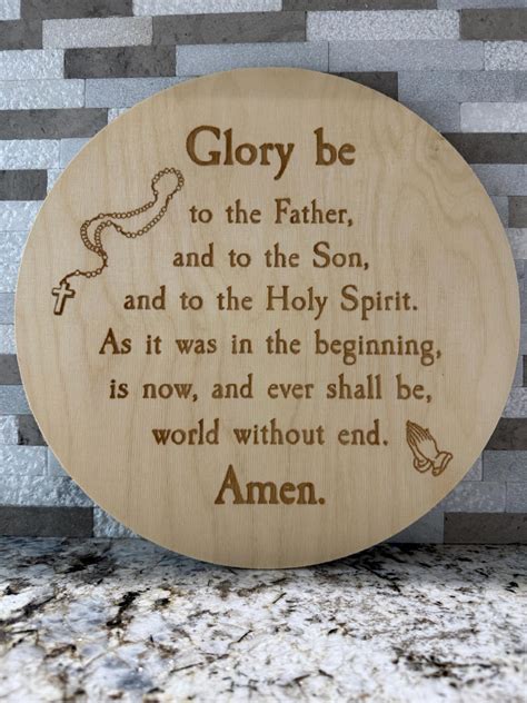 Catholic Prayer Sign Glory Be To The Father Dining Room Decor