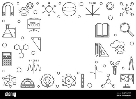Science Technology Engineering And Mathematics Horizontal Frame Vector Stem Concept Outline
