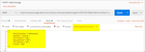 Azure Table Storage Service Rest Api Operations Using Postman A Turning Point
