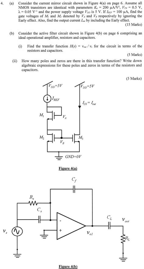 Solved 4 A Consider The Current Mirror Circuit Shown In