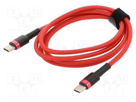 Catklf G09 Baseus Cable Usb C Plug Both Sides 1m Red Textile