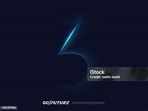 Teknologi Kreatif Tipografi Angka Digital Tiga Ketiga 3 3 Font