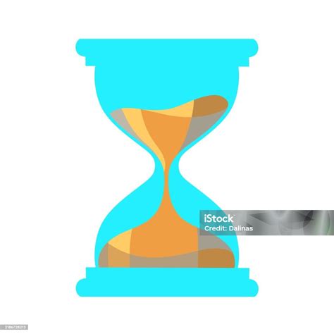 모래 시계는 흰색 배경에 고립되어 있습니다 시간을 측정하기 위해 내부에 모래가 있는 골동품 모래시계 만화 평면 디자인 벡터 일러스트 레이 션 0명에 대한 스톡 벡터 아트 및