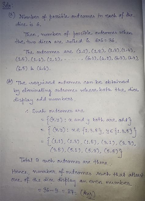 Answered A How Many Possible Outcomes Are There B How Many Outcomes Are There Such That At