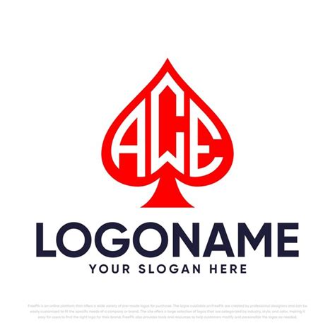 에이스 로고 디자인 프리미엄 벡터