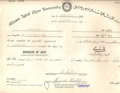 Aiou Ba Degree