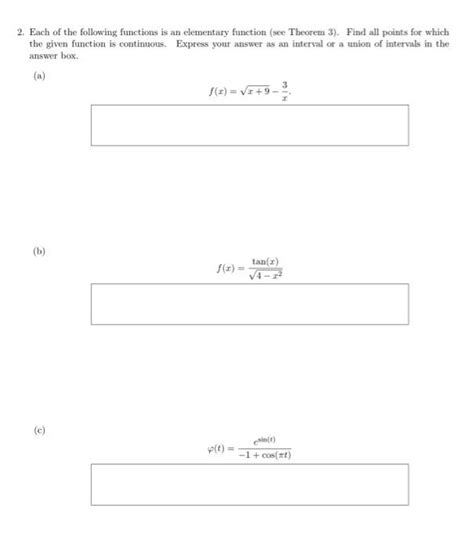Solved 2 Each Of The Following Functions Is An Elementary