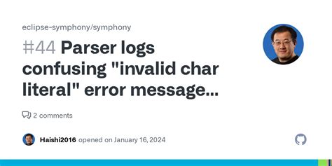 parser logs confusing invalid char literal error message when request input is double wrapped