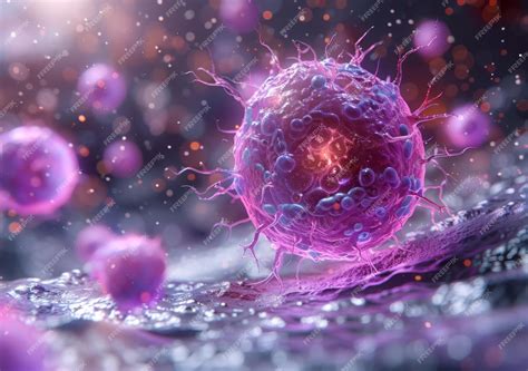 3 D Illustration Of A Cell Of A Virus A Cell Cell With A Microscopic View Premium Ai Generated