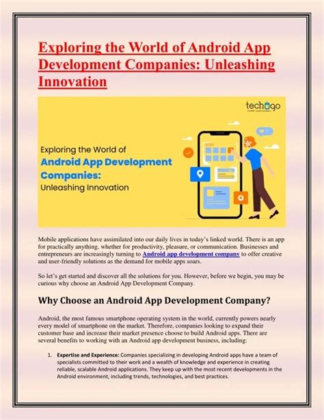Ppt Exploring The World Of Android App Development Companies